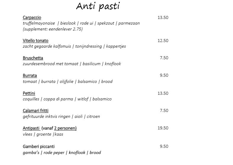 Menu – Restaurant Donati